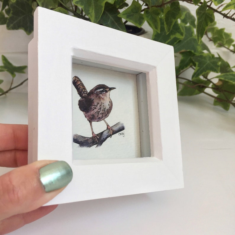 Tiny Framed Wren Print Mini Bird Prints British Garden Bird | Etsy UK