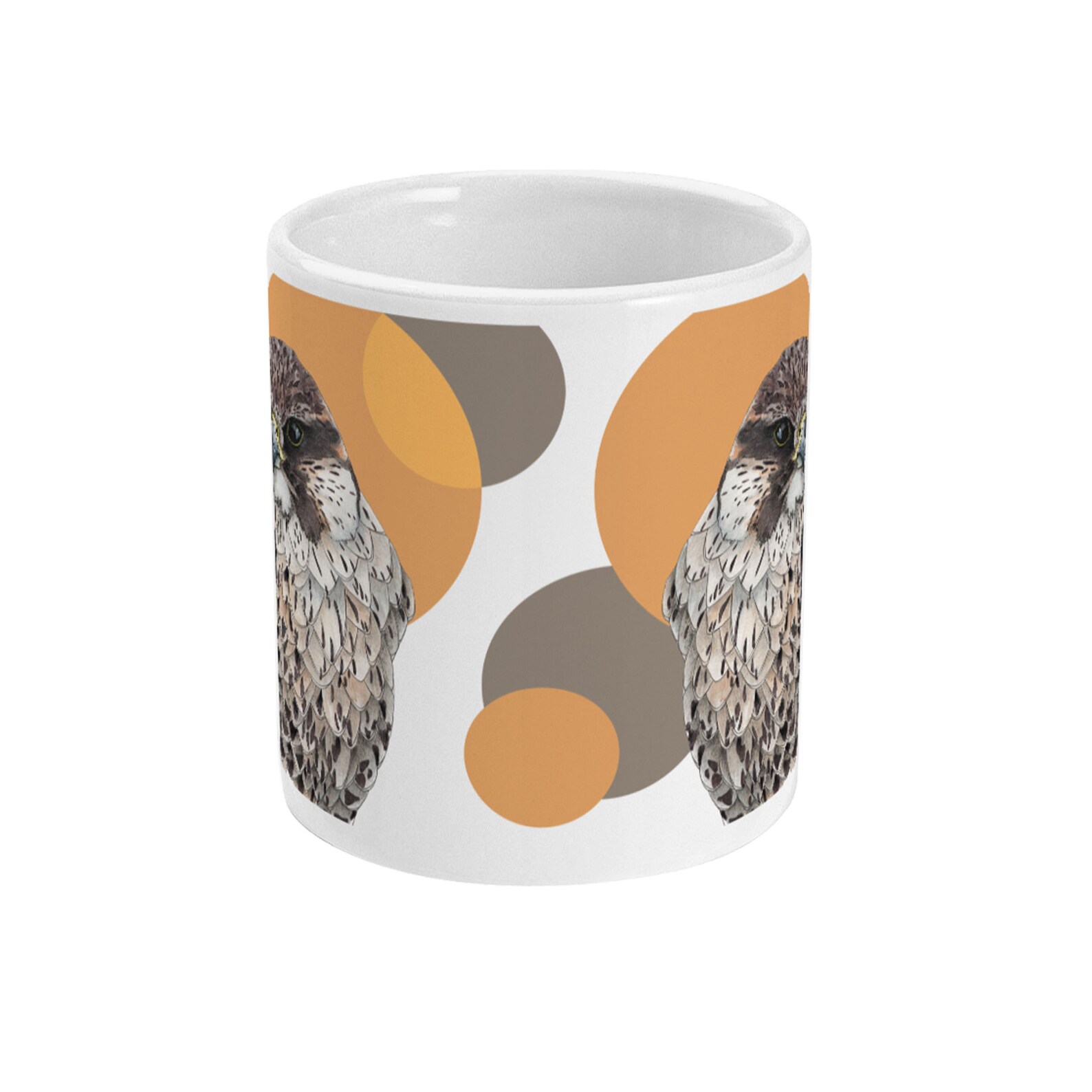 Bird Mug Yellow and Brown Scandi Mug Bird of Prey Coffee - Etsy