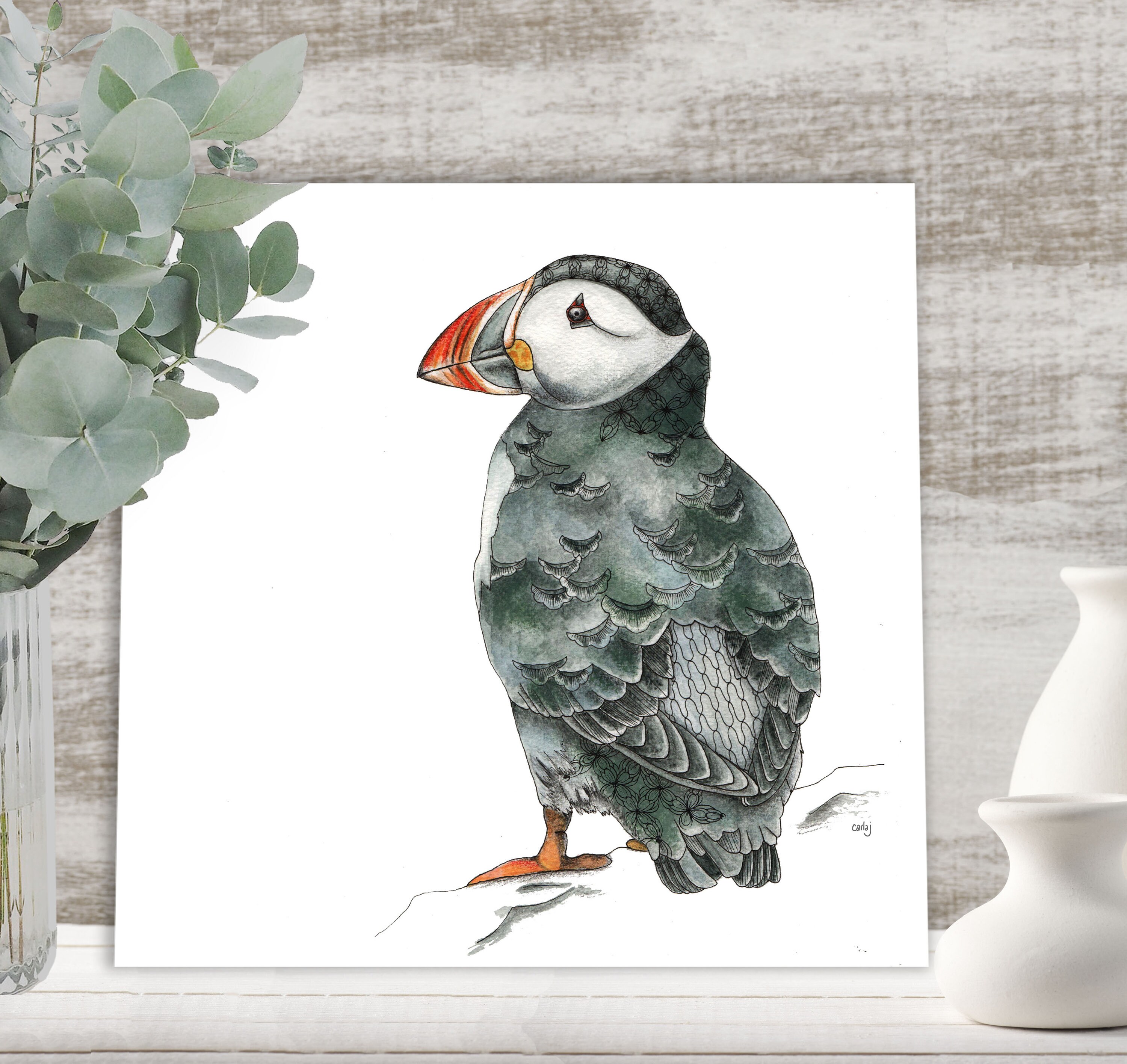 Puffin Print Bird Art Illustration Art Print Puffin Gifts | Etsy