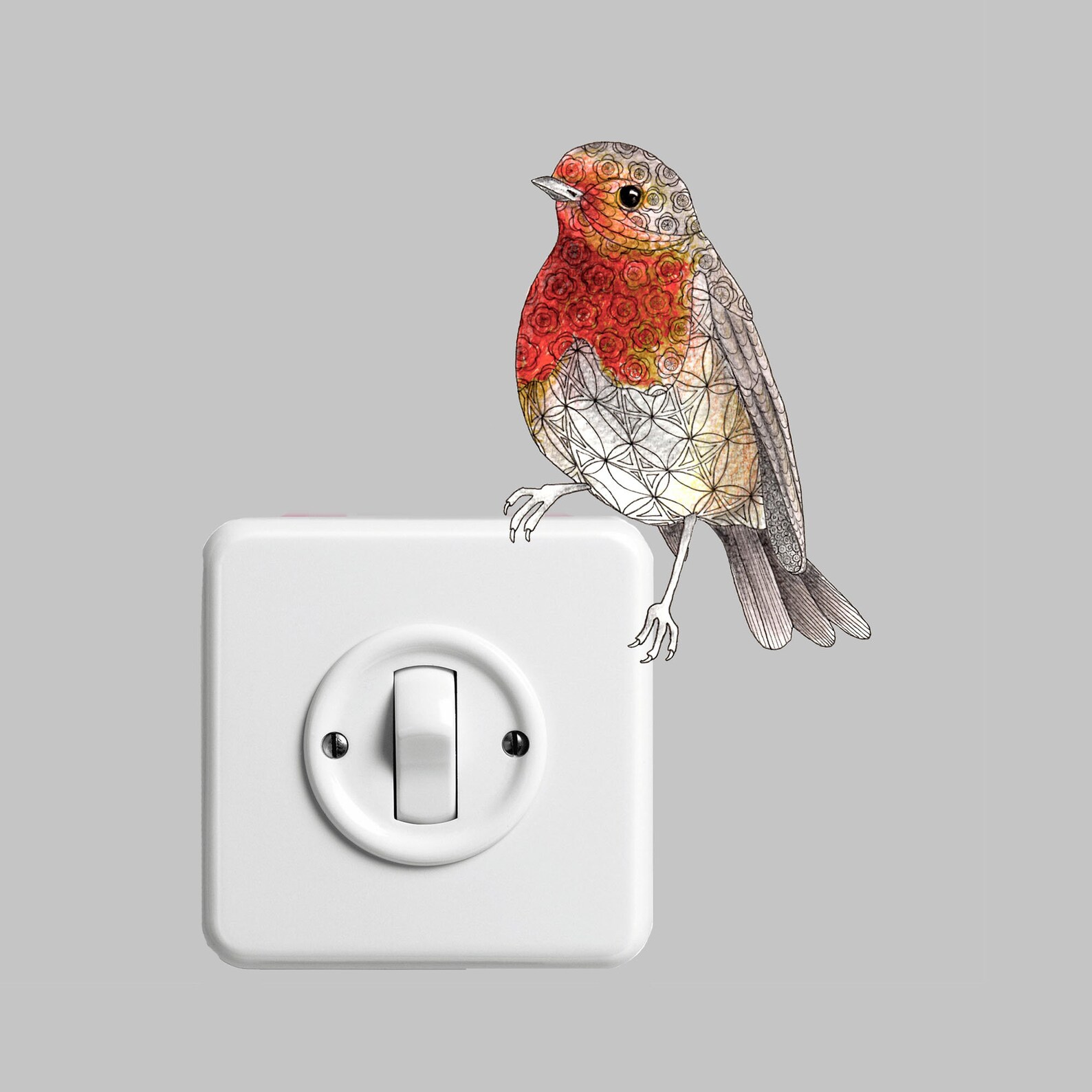 Cute Bird Vinyl Stickers Robin Red Breast Wall Sticker - Etsy