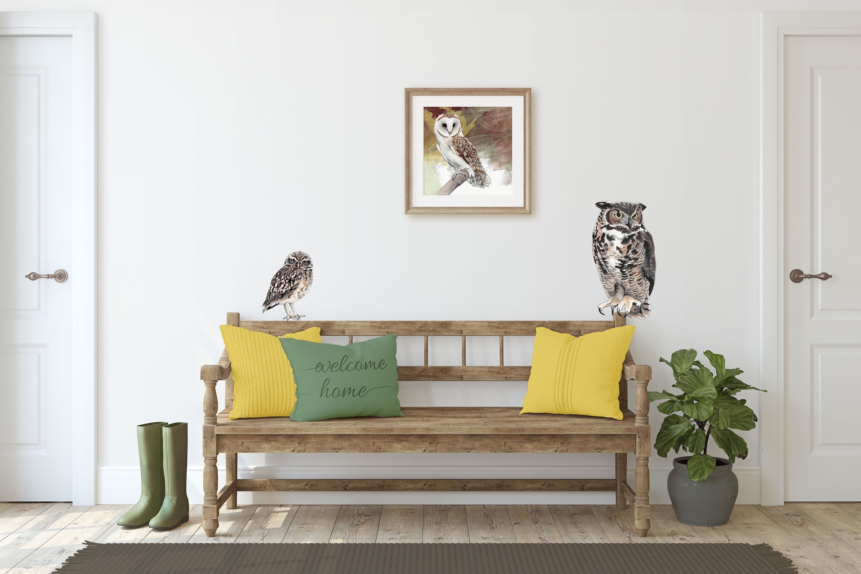 Large Owl Wall Decal Vinyl Wall Sticker Owl Lover Gift - Etsy UK