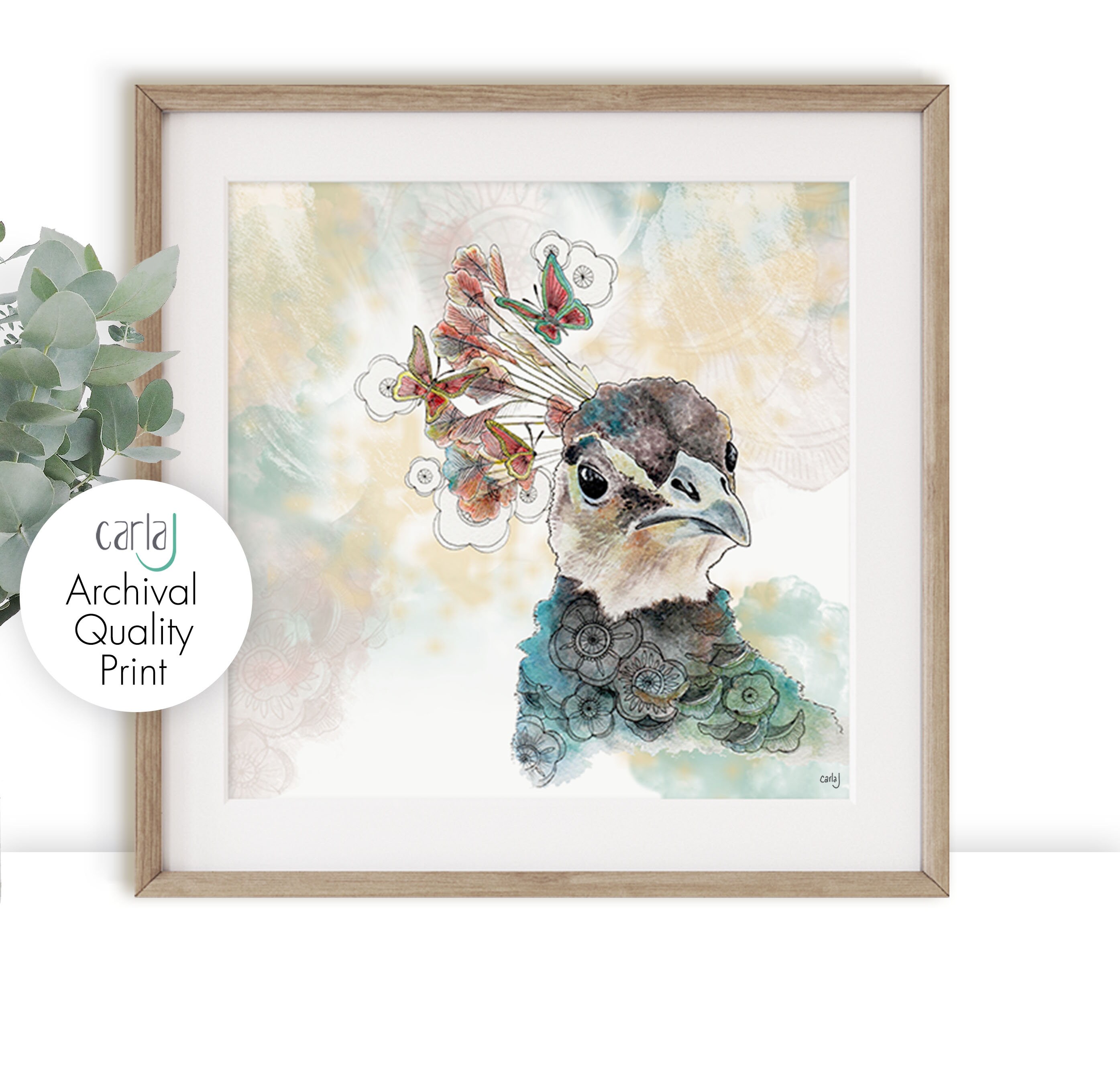 Pastel Peacock Print Bird Print Nature Wall Art Peacock | Etsy