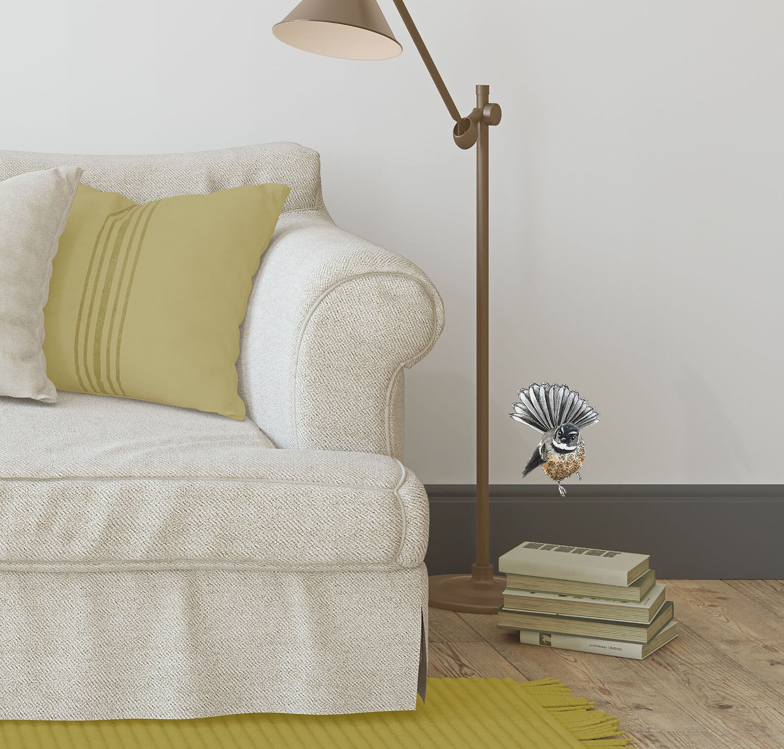 Fantail Art Sticker Cute Bird Vinyl Sticker Wall Stickers - Etsy