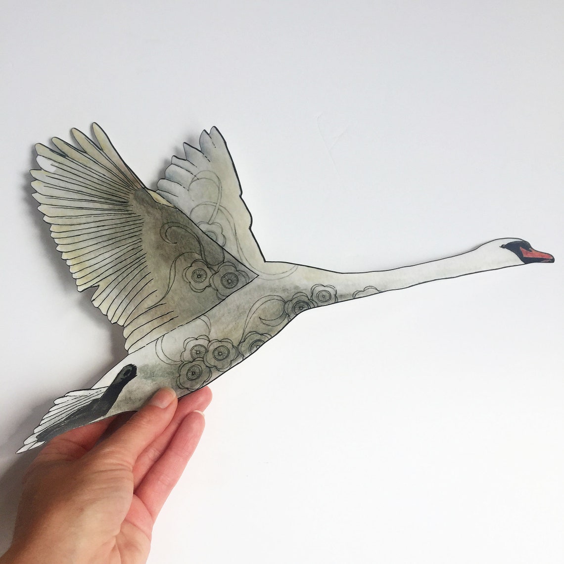 Flying Swan Decal Swan Wall Stickers for the Modern - Etsy