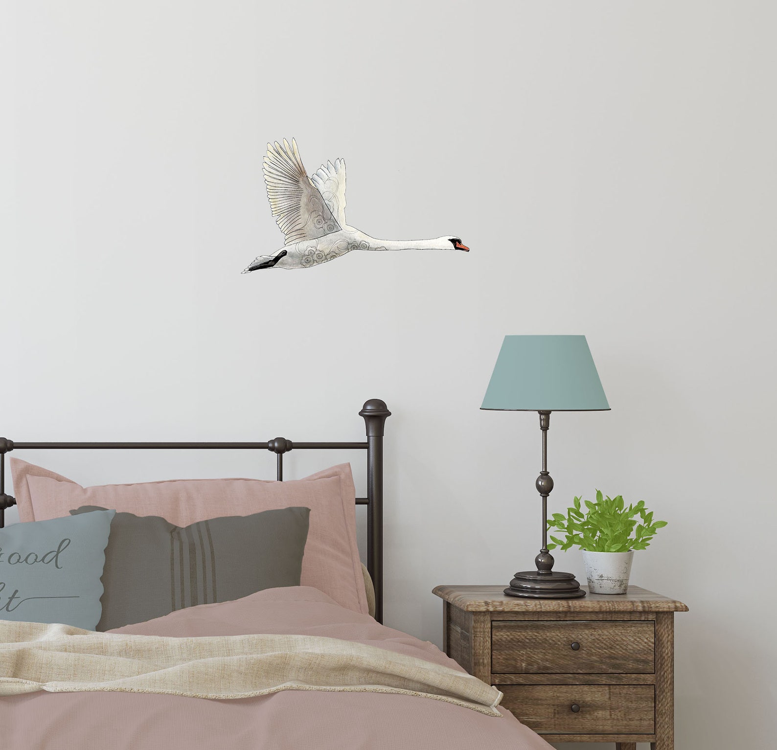 Flying Swan Decal Swan Wall Stickers for the Modern - Etsy