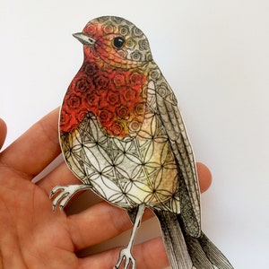 Cute Bird Vinyl Stickers, Robin Red Breast Wall Sticker, Nature Vinyl ...