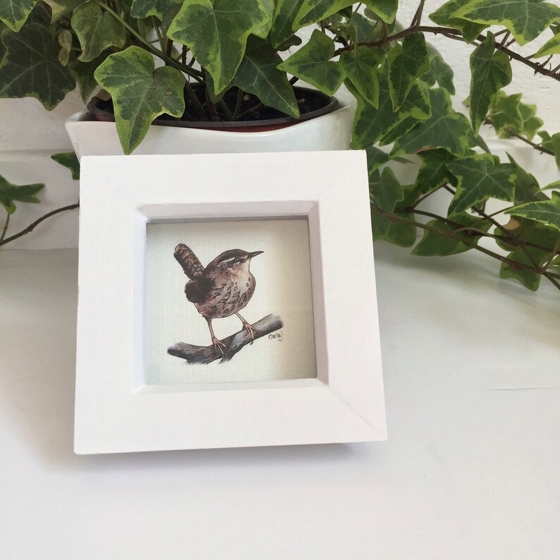 Tiny Framed Wren Print Mini Bird Prints British Garden Bird | Etsy UK