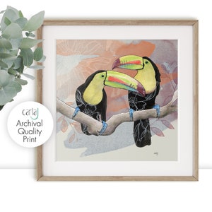 Exotic Bird Print Toucan Art Tropical Wall Art Colourful - Etsy