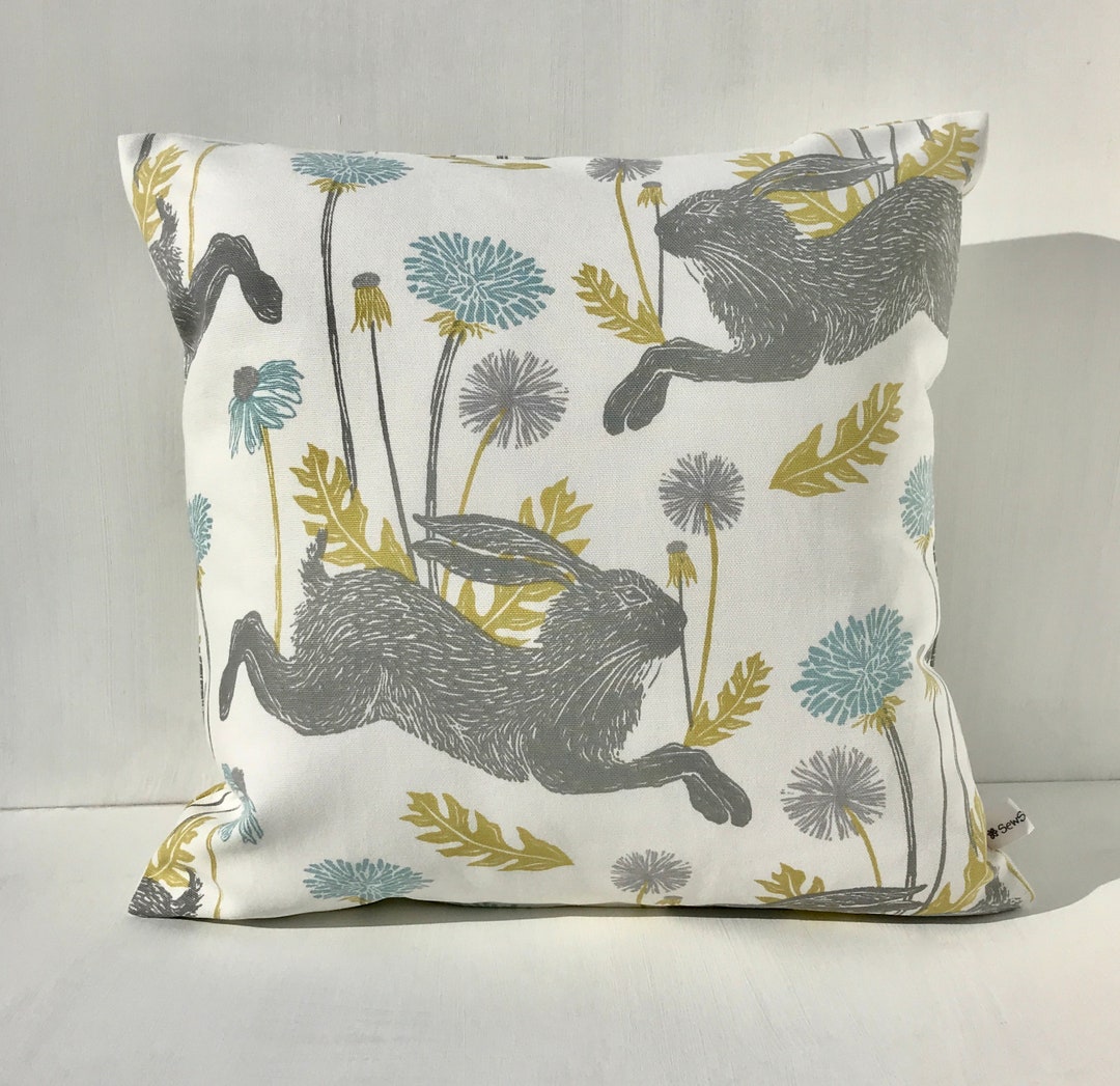 March Hare, Mineral Colourway, Cushion Cover, Clarke & Clarke 100% ...