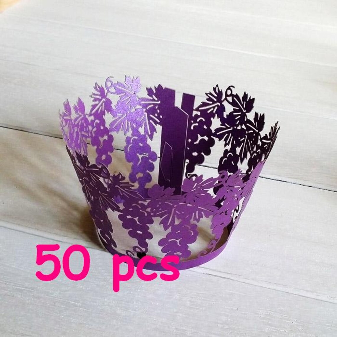 Eggplant Grape Wrapper Stencil Vineyard Wrapper Fancy Cupcake Wrapping ...