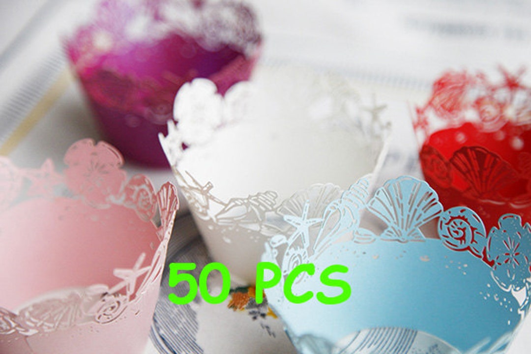 Sea Shell Ocean Party Cupcake Holder Shell Starfish Cupcake Wrapping ...