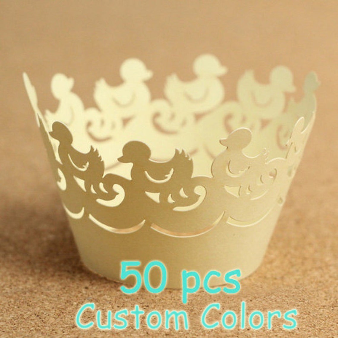 Yellow Duck Goose Swim Cupcake Wrapper Handmade Birthday Gift Cupcake ...