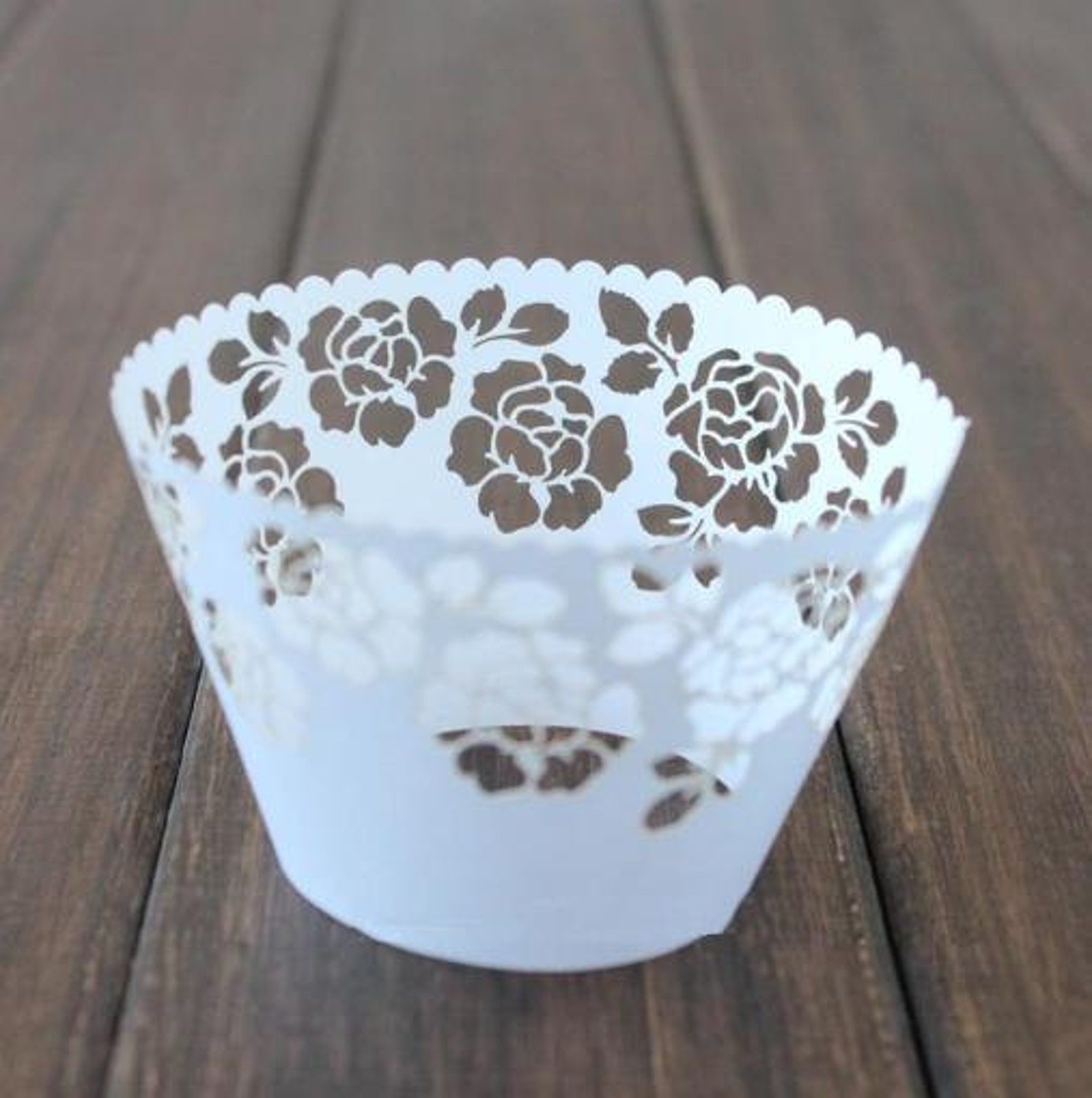 Classic Rose Cupcake Wrapper Stencil Rose Cake Wrapper Cupcake - Etsy