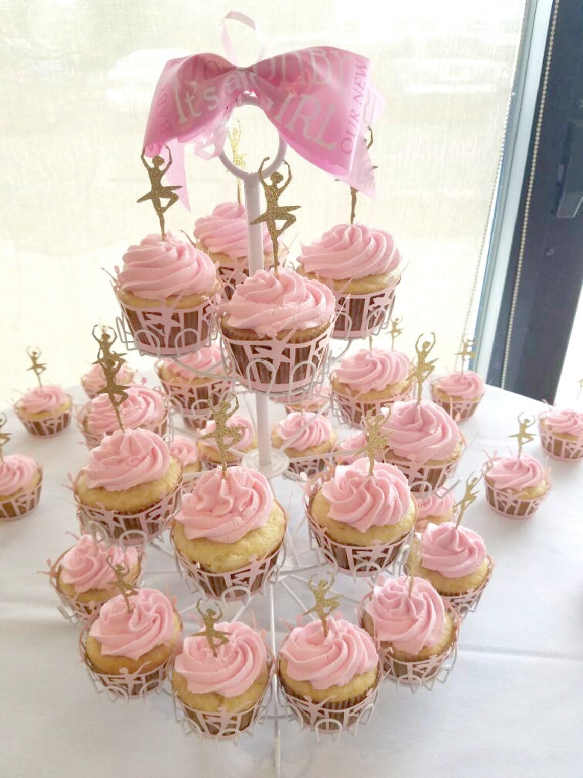 Pink Dress Ballet Dancer Wrapper Dancing Cupcake Wrapping Paper Swan ...