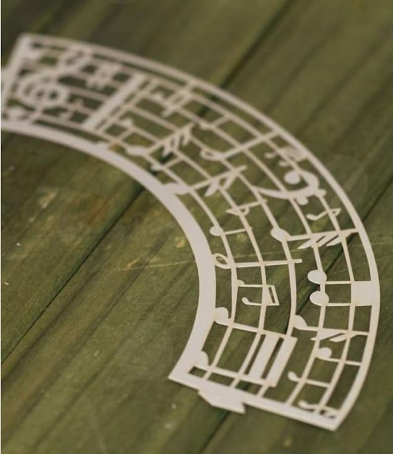 Music Note Cupcake Wrapper Custom Made Cupcake Wrapping Paper Music ...