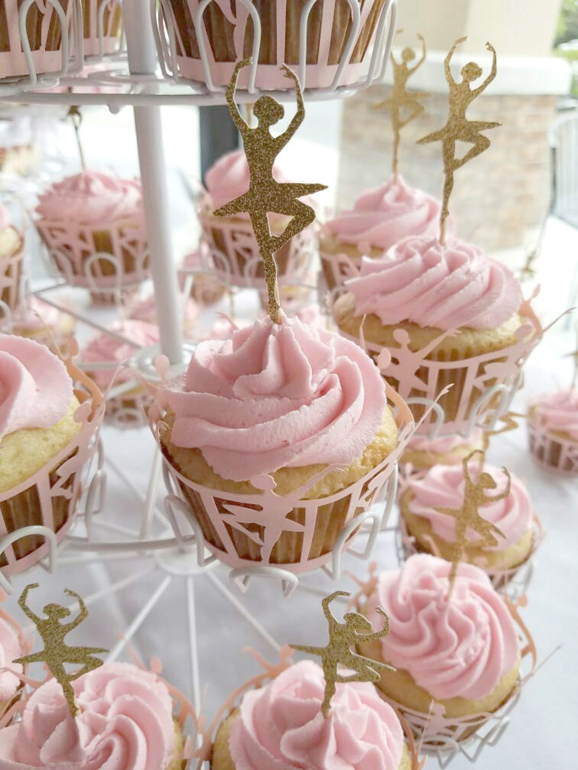 Pink Dress Ballet Dancer Wrapper Dancing Cupcake Wrapping Paper Swan ...