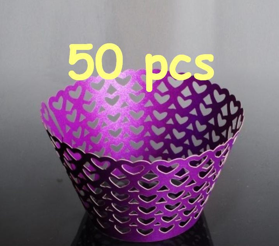 Full of Hearts Cupcake Liner Heart Shape Wrapper Custom Color Heart ...