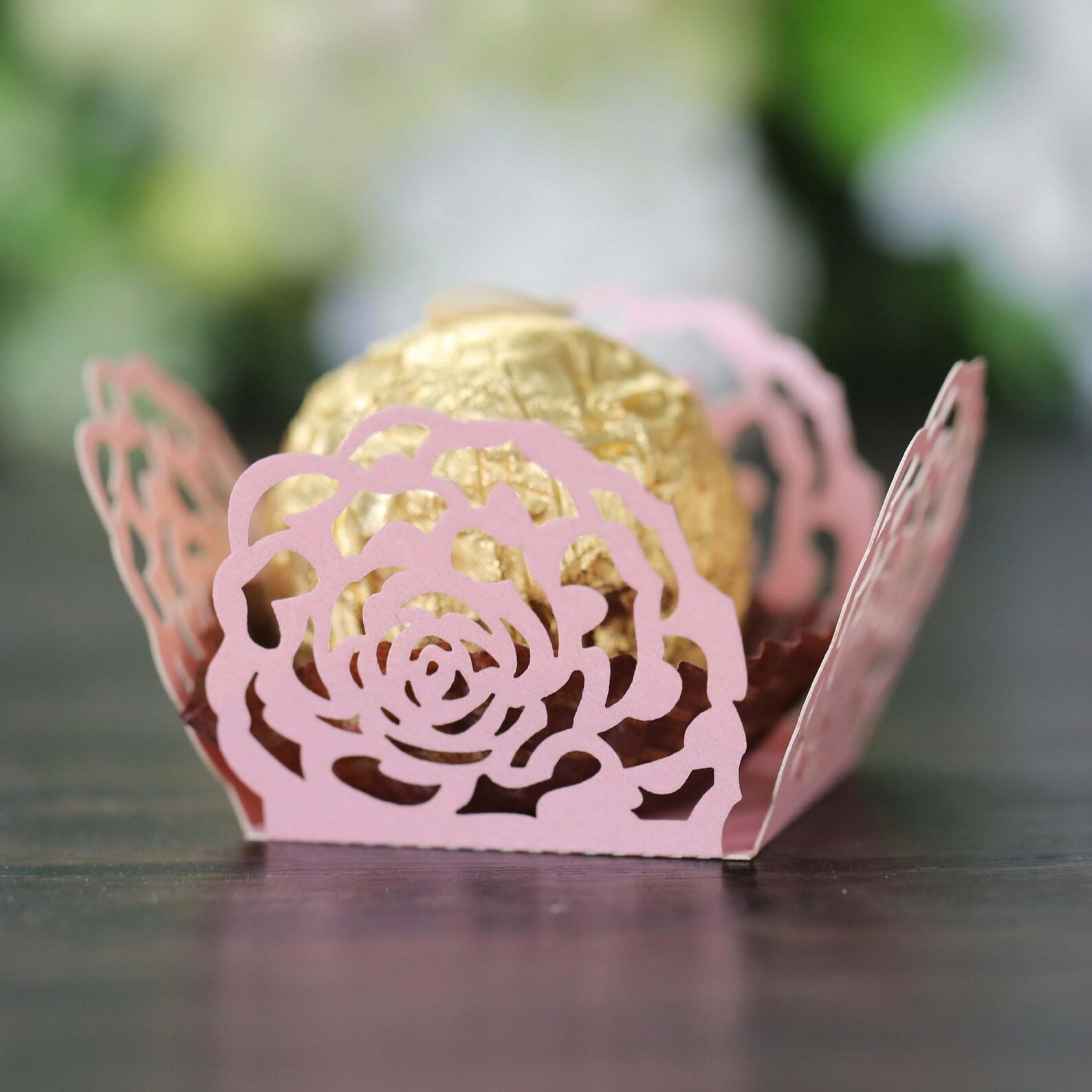 Big Rose Truffle Paper Wrappers White Wedding Candy Paper Holder ...