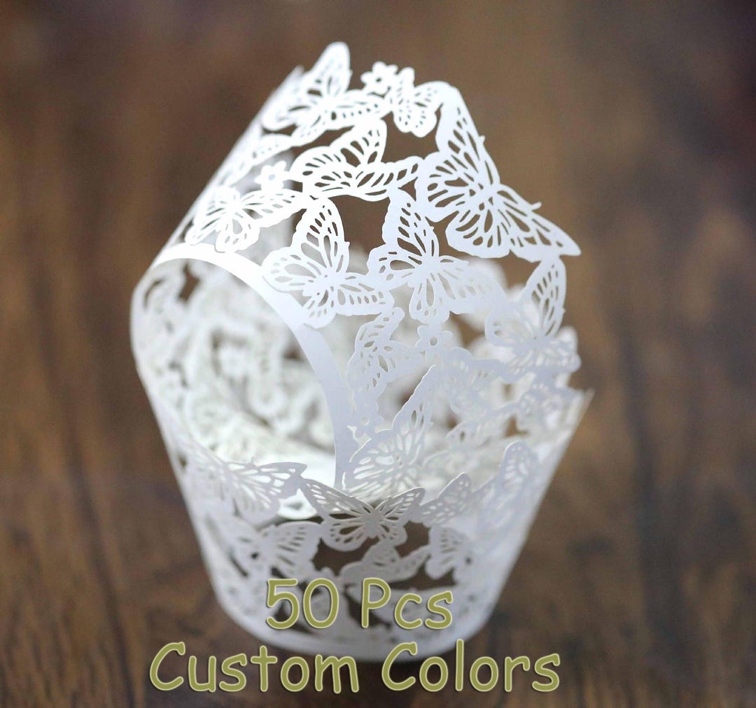 Stencil Butterfly Wrapper Fancy Butterfly Lace Wedding Cupcake Wrapping ...