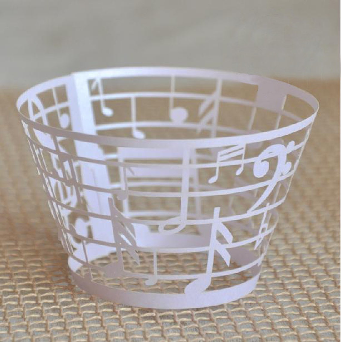 Music Note Cupcake Wrapper Custom Made Cupcake Collars Music - Etsy