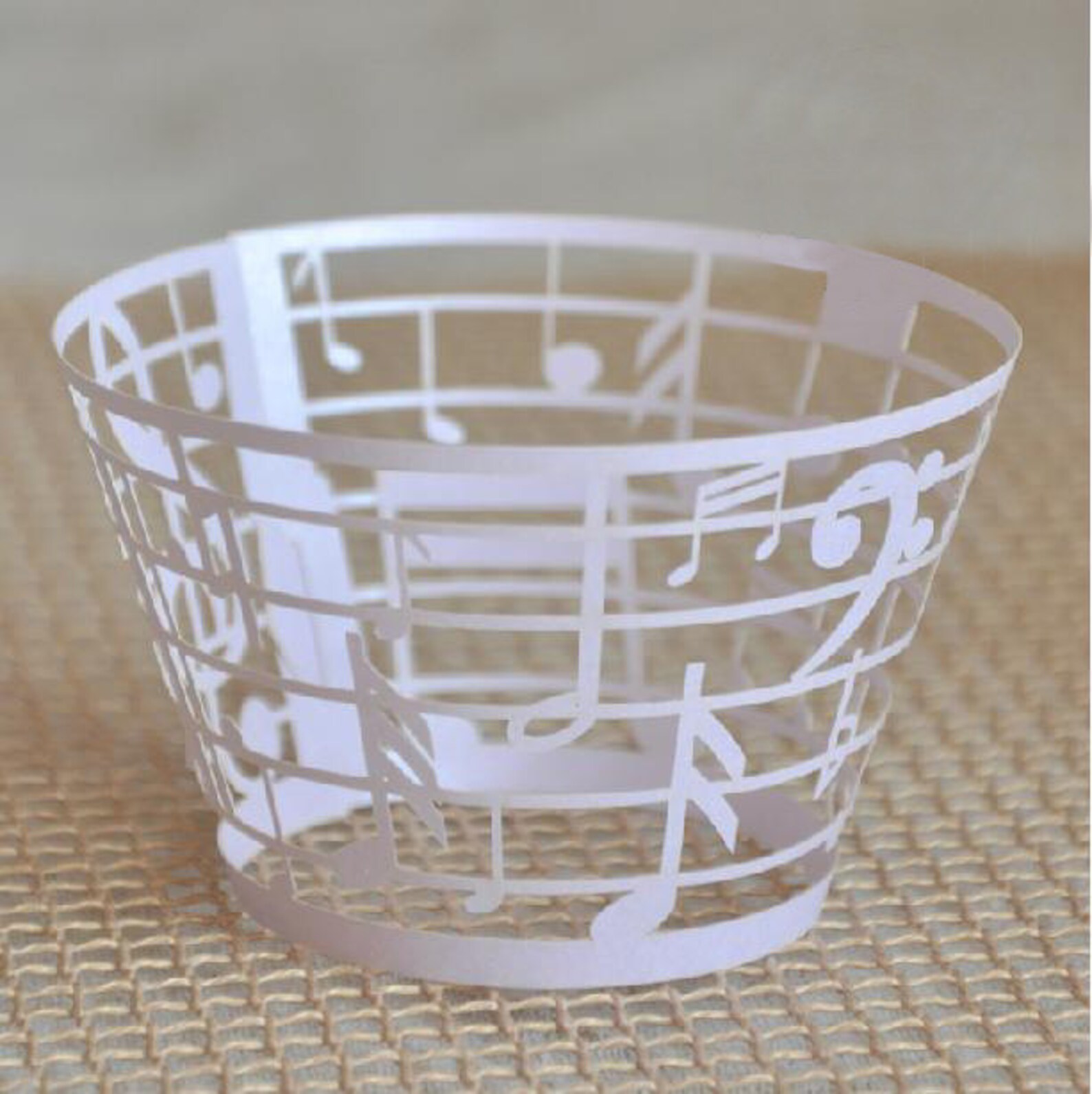 Music Note Cupcake Wrapper Custom Made Cupcake Wrapping Paper Music ...