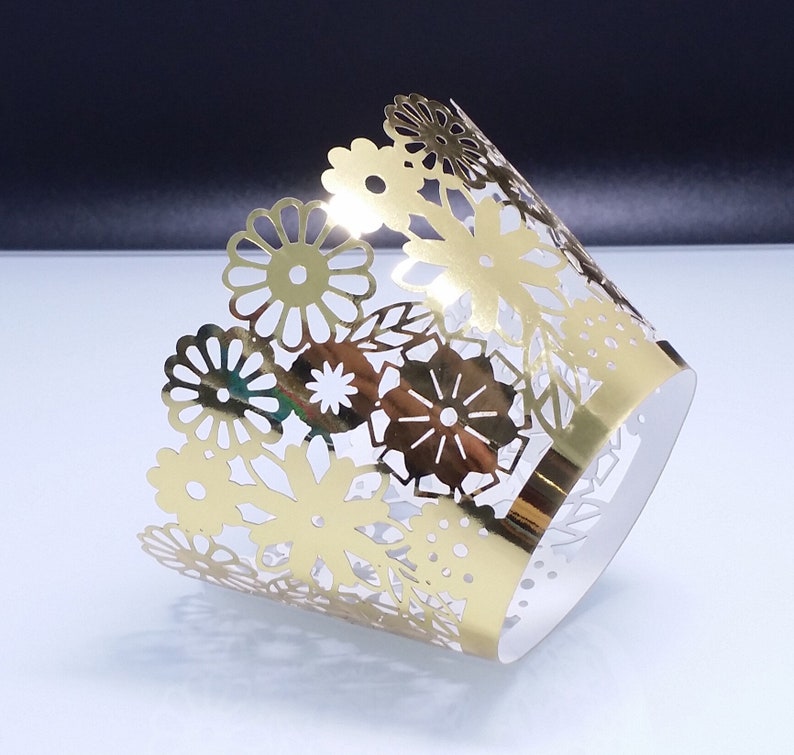 50 Metallic Color Flower Garden Party Wrapper Stencil Cupcake - Etsy