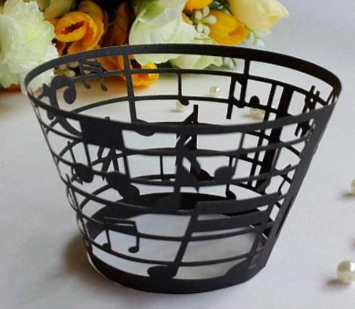 Music Note Cupcake Wrapper Custom Made Cupcake Collars Music - Etsy