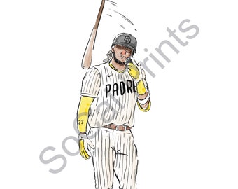 Fernando Tatis Jr. Bat Flip City Connect in Watercolor - Etsy