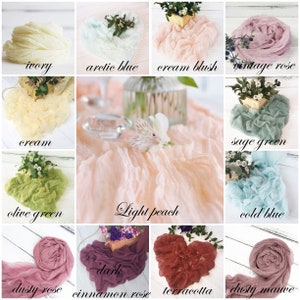 Peach Boho Wedding Cheesecloth Table Runner, Wedding Table Runner ...