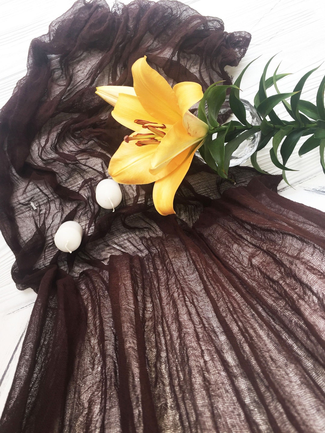 Brown Wedding Cheesecloth Table Runner, Wedding Table Runner, Wedding ...