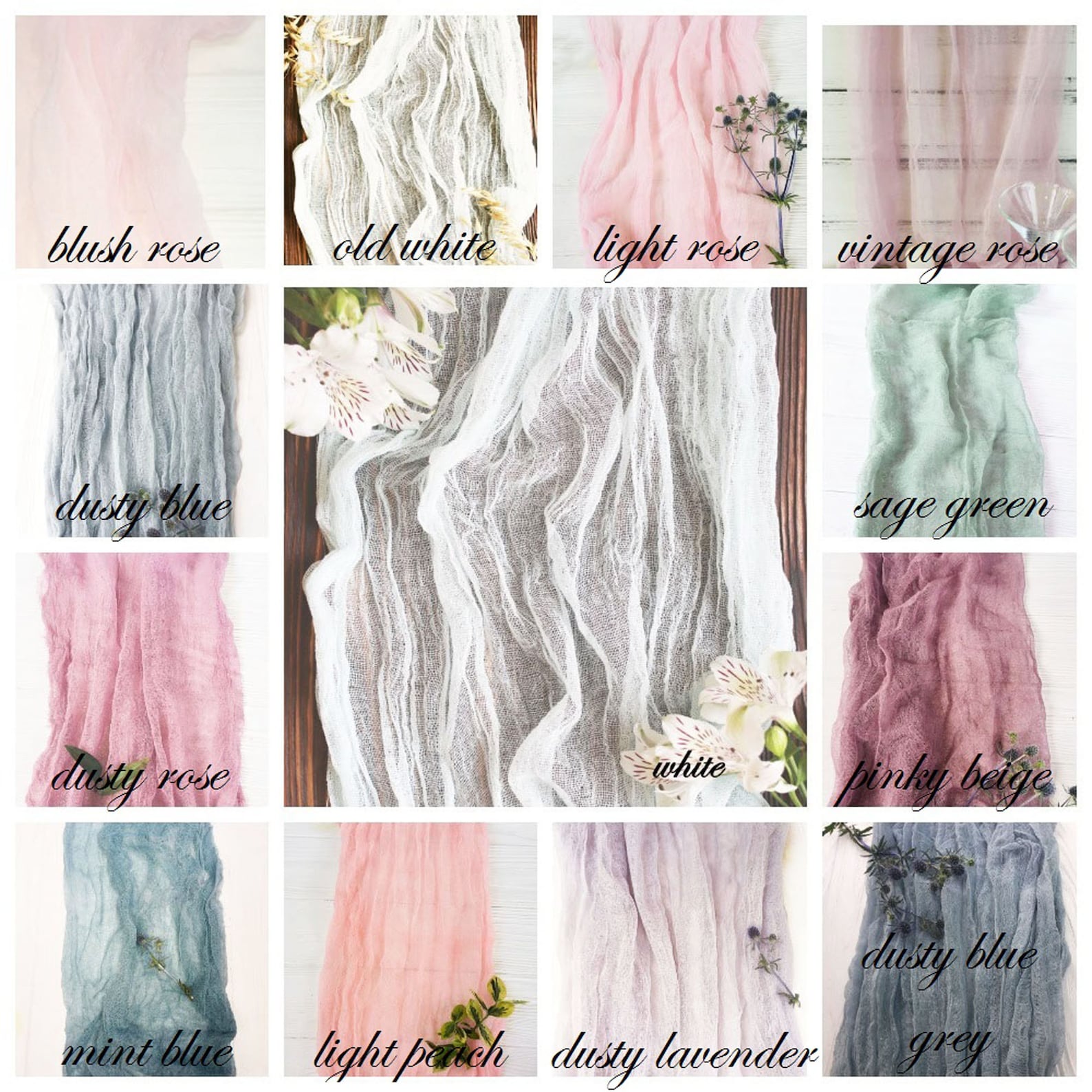 White Wedding Table Runner Boho Wedding Cheesecloth Table - Etsy