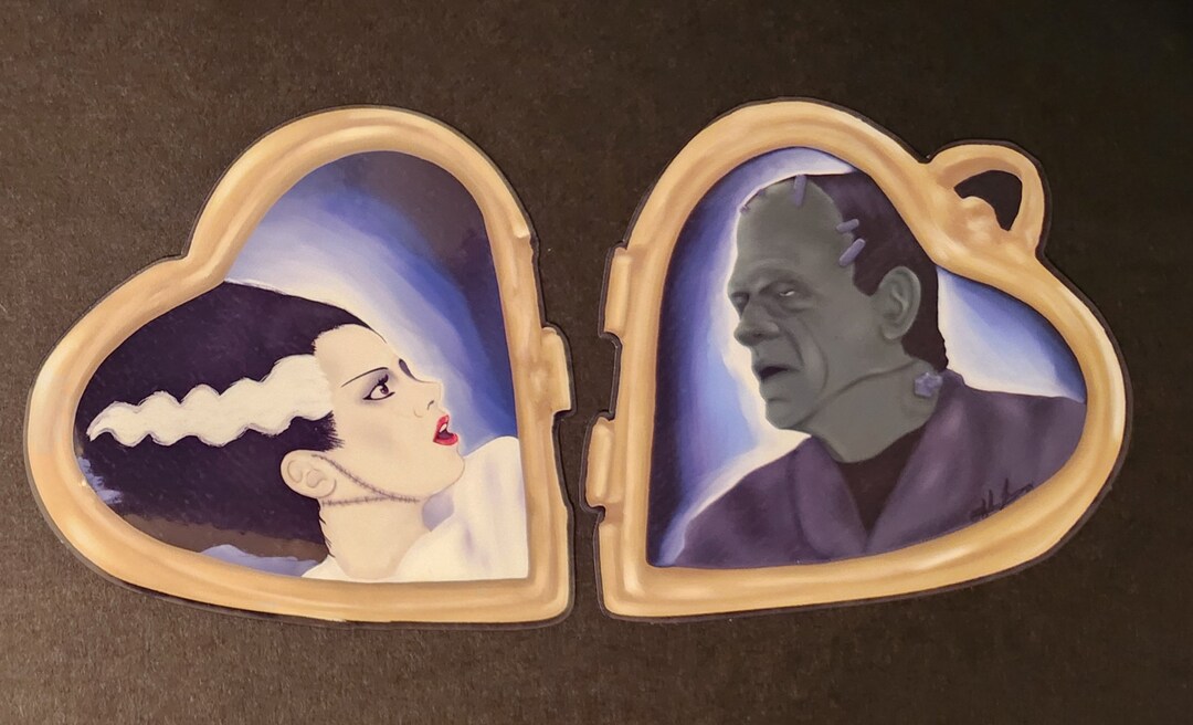 Bride of Frankenstein Locket Sticker - Etsy