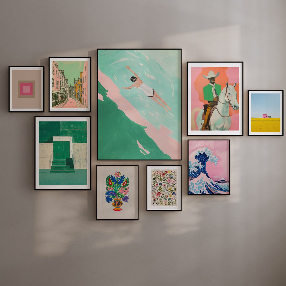 Maximalist Modern Gallery Wall Set, PRINTABLE Wall Art Prints, Set of 9 ...