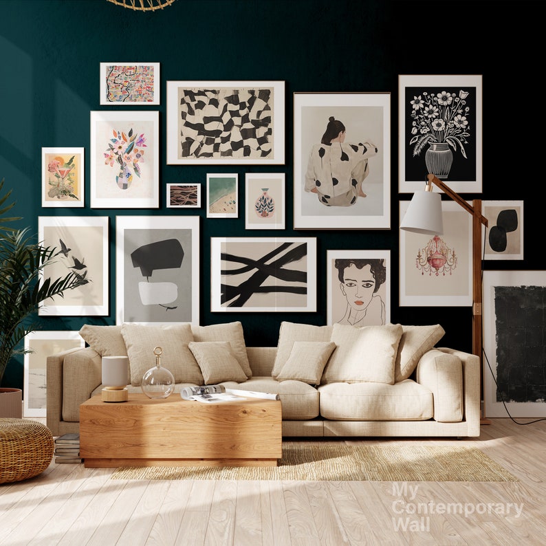 Abstract People Art Wall Decor, Illustration Print Modern Abstract Art ...