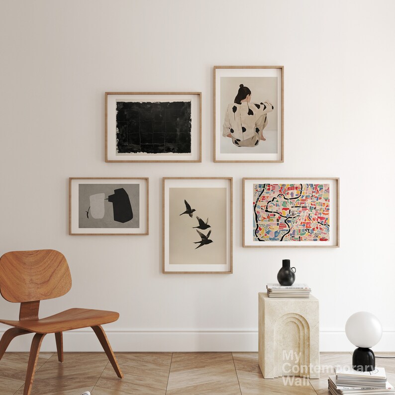 Abstract People Art Wall Decor, Illustration Print Modern Abstract Art ...