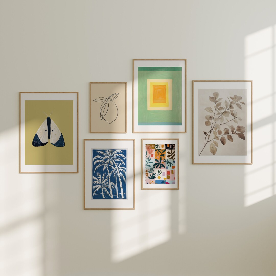Curated Modern Gallery Wall Set, PRINTABLE Wall Art, Set of 6 ...