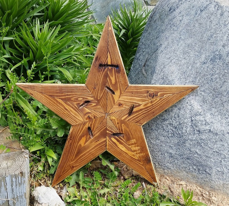 Rustic Wood Star Antique Gold Distressed 21 Inch 10 - Etsy