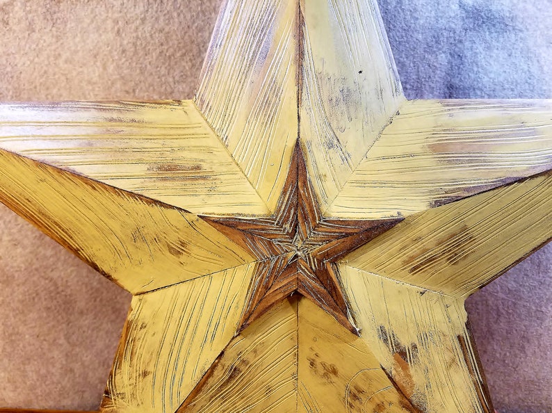 Rustic Wood Star Antique Gold Distressed 21 Inch 10 - Etsy