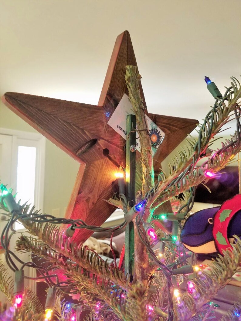 Christmas Tree Topper Rustic Wood Star Christmas Tree - Etsy