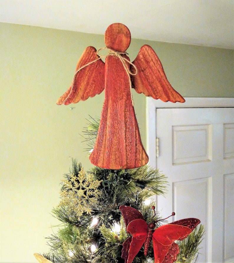 Angel Christmas Tree Topper Rustic Wood Angel Wooden Angel | Etsy