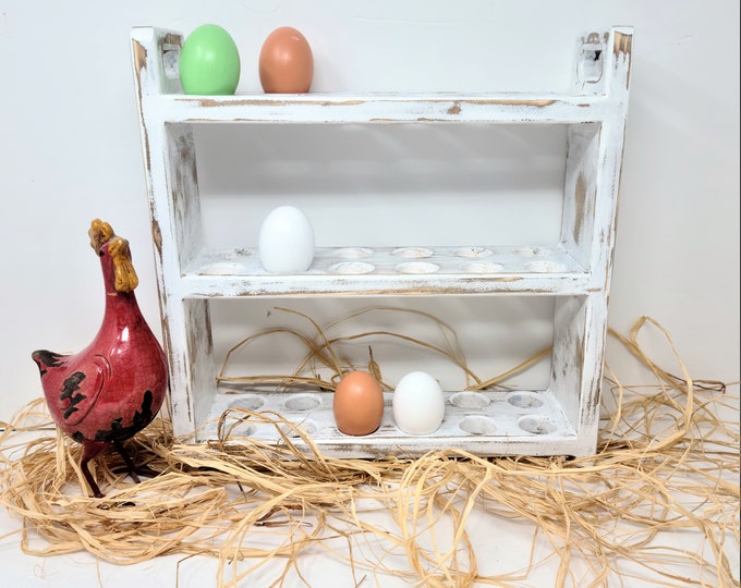Farmhouse Egg Rack, Egg Storage, Fresh Egg Display, Rustic Wood Egg ...