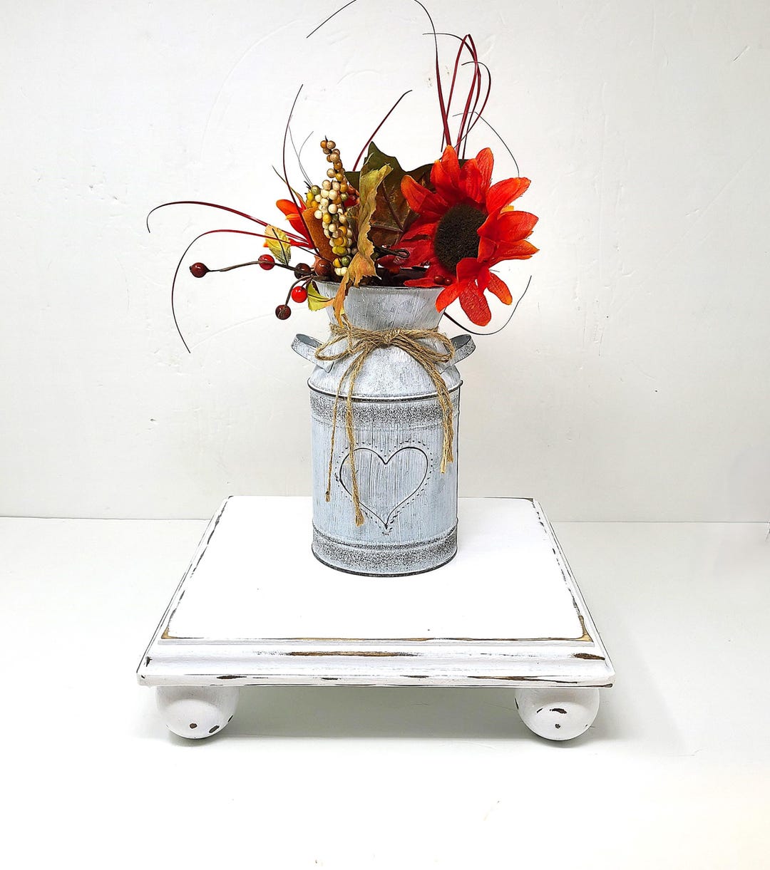 Farmhouse Wood Riser Stand, Square Farmhouse Riser, 3 Inch High Rustic ...