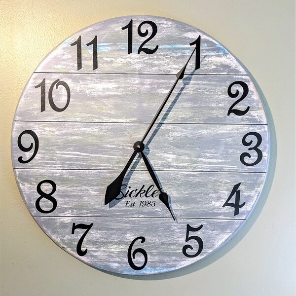 Distressed Clock - Etsy