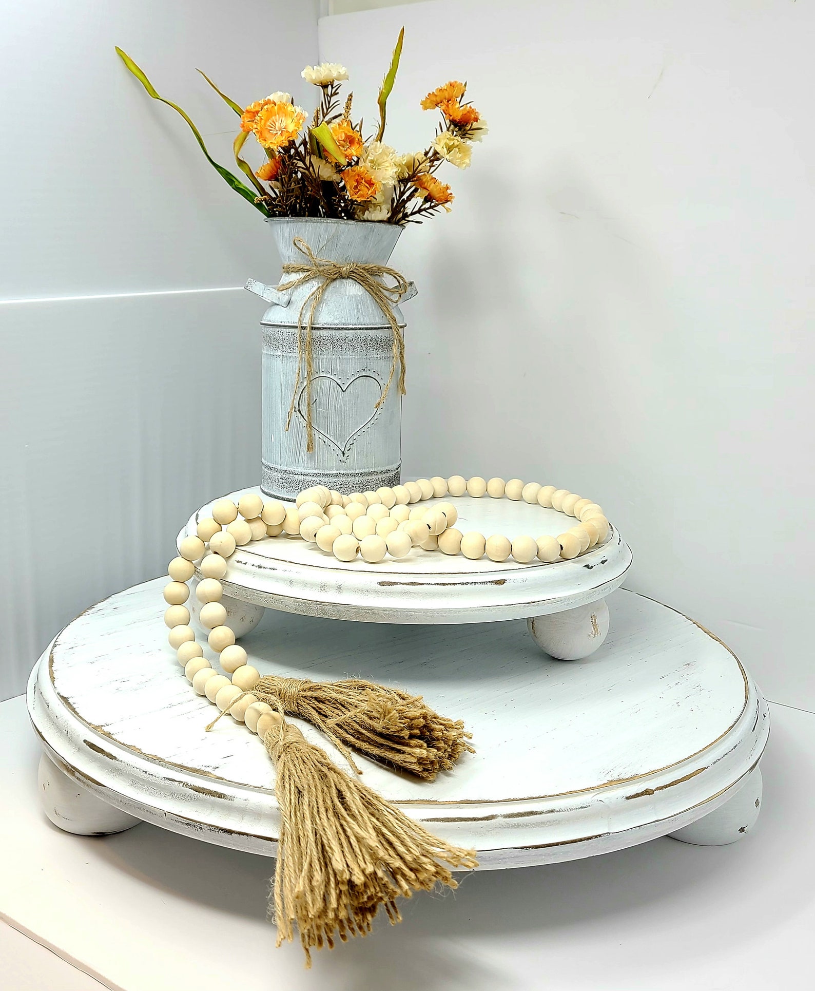 Wood Riser Stand Round Farmhouse Riser Fall Riser Tray Wood - Etsy