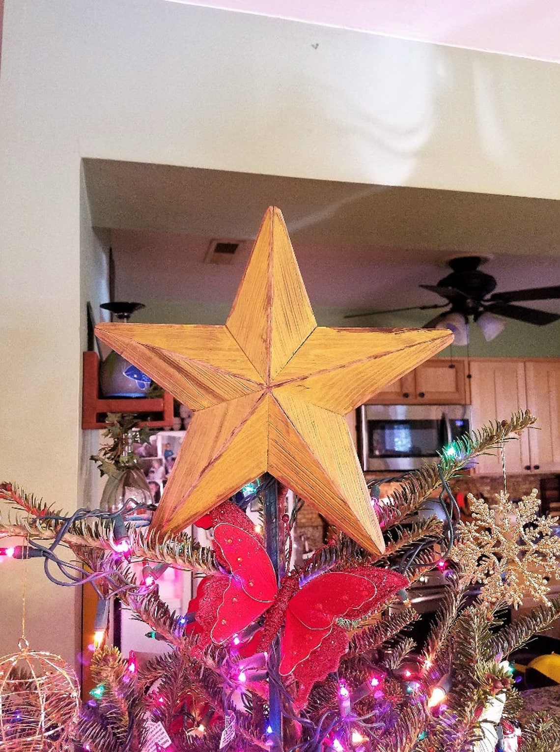 Christmas Tree Topper Rustic Wood Star Christmas Tree - Etsy