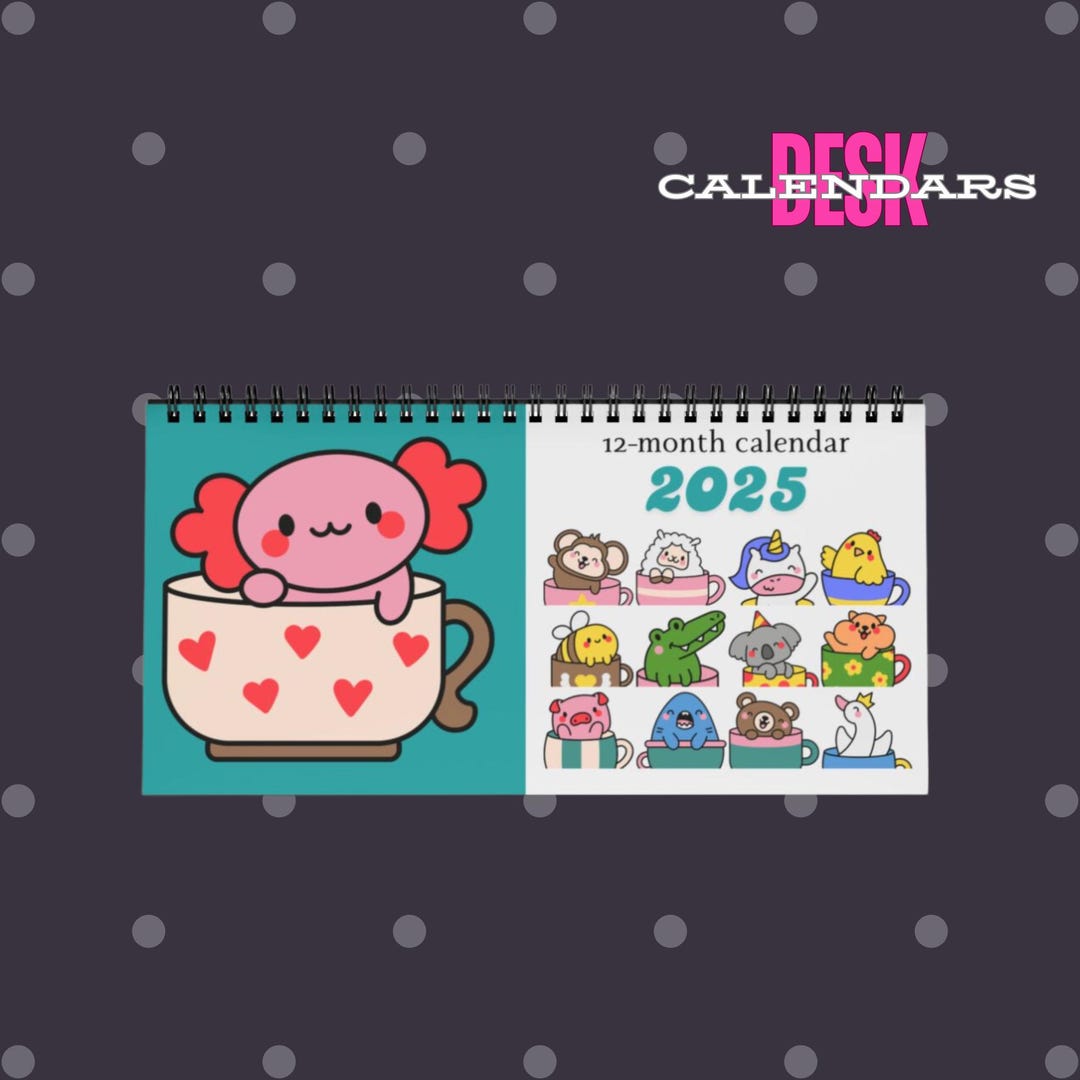 Desk Calendar, Cute Animals 2025 Monthly Planner, Wall Calendar, Yearly ...