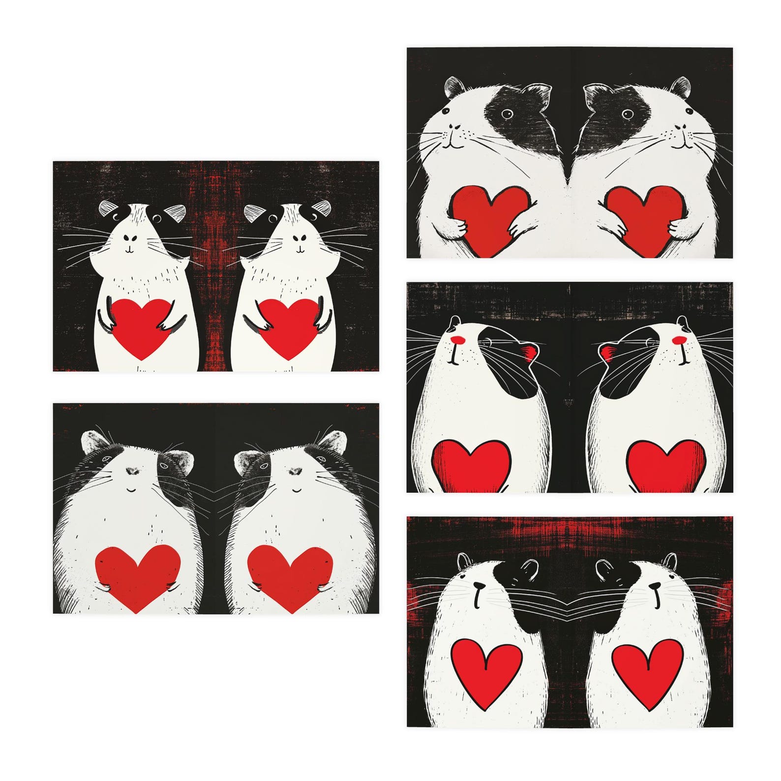 Cute Guinea Pigs Greeting Cards, Adorable Guinea Pig Blank Cards, All ...