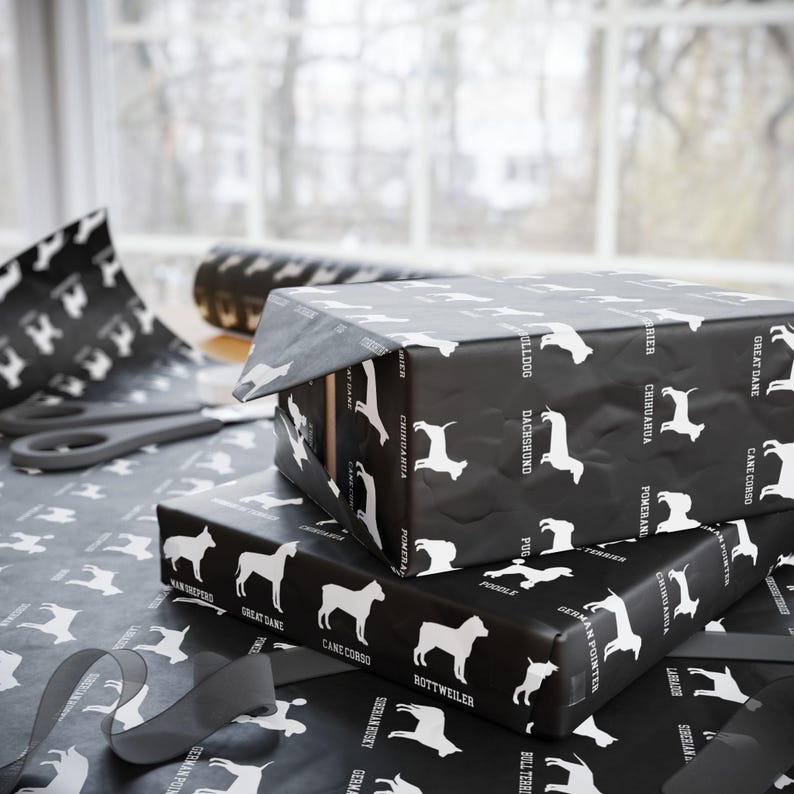 Dog Breed Wrapping Paper, Fine Art Paper, Available in 3 Sizes, Matte ...