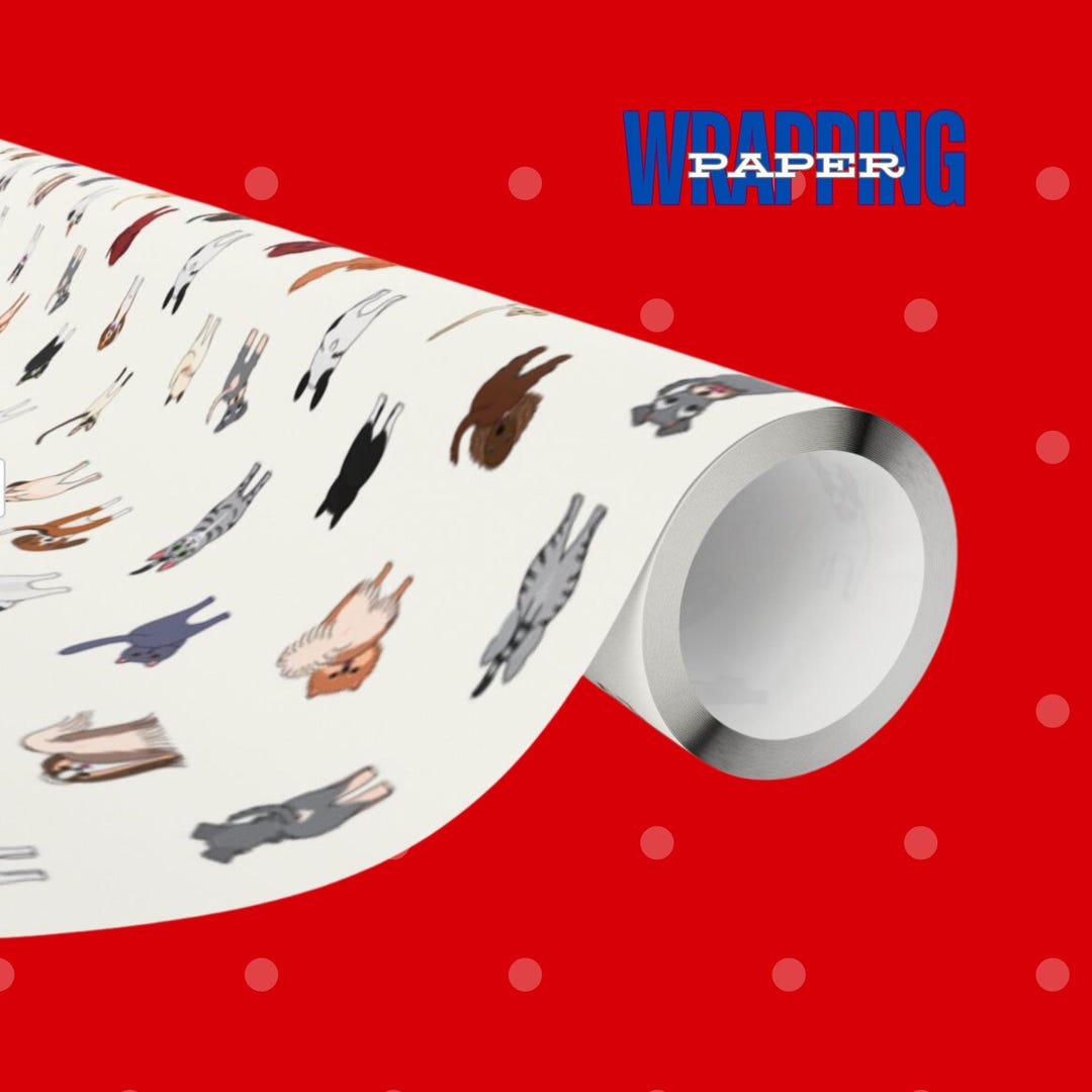 Dog and Cat Wrapping Paper, Pet-themed Gift Wrap, Cute Animal Print ...