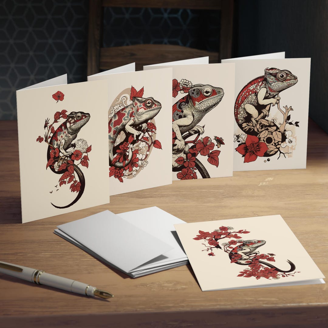 Chameleon Greeting Cards, Unique Chameleon Cards, Blank Chameleon ...